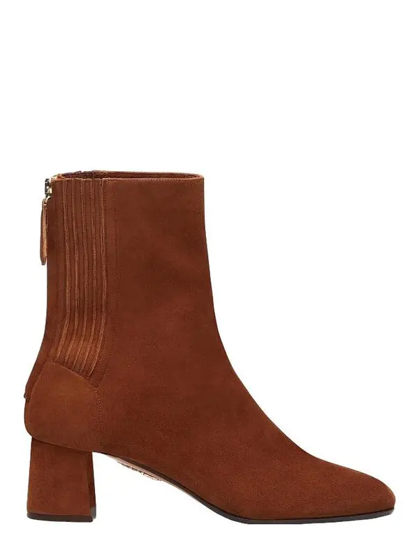 AQUAZZURA Saint Honore 50mm Suede Booties - Cinnamon