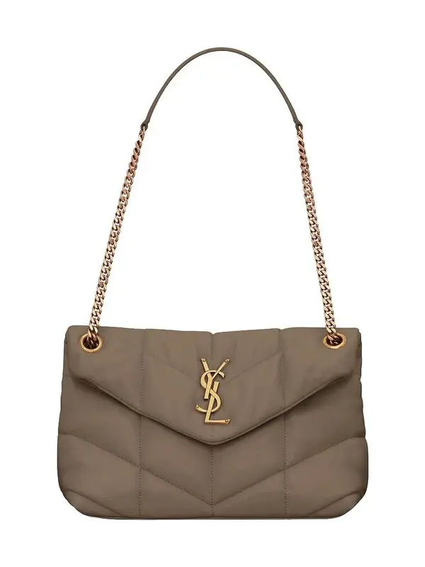 Saint Laurent Puffer Shoulder Bag - Brown