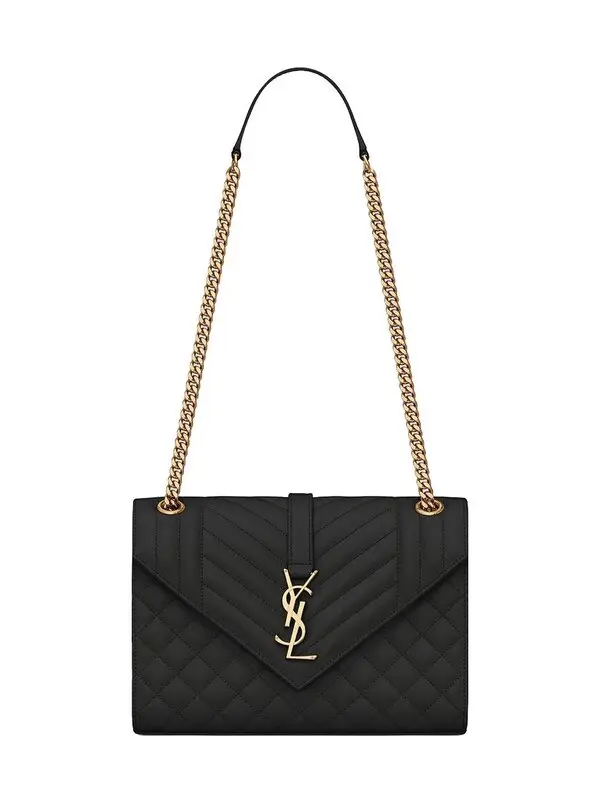 Saint Laurent Envelope Shoulder Bag - Black