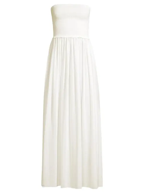 Ramy Brook Calista Strapless Smocked Dress - White