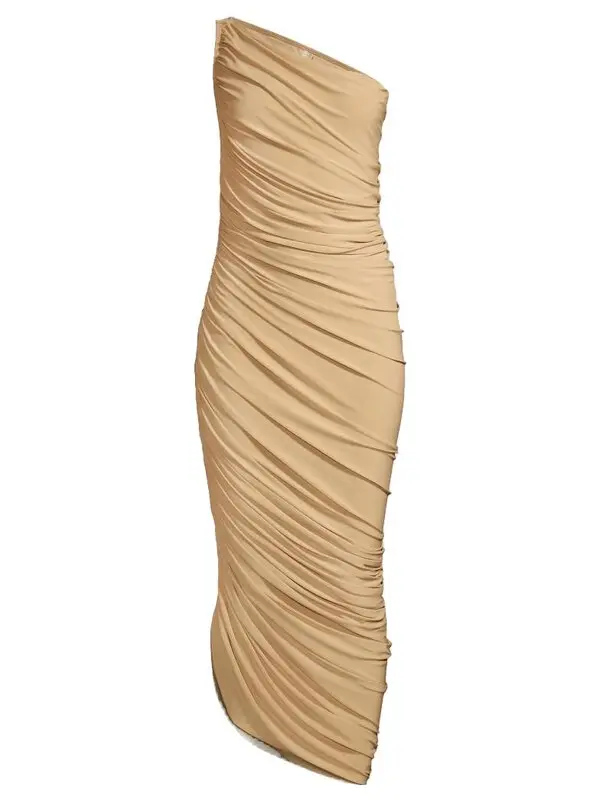 Norma Kamali Diana Ruched One-shoulder Gown - Blonde