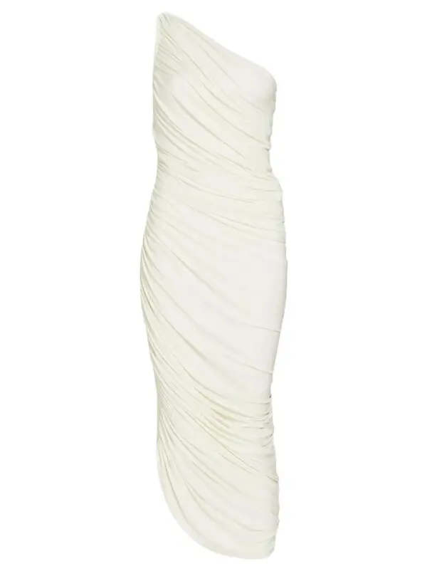 Norma Kamali Diana Ruched One-shoulder Gown - Ivory