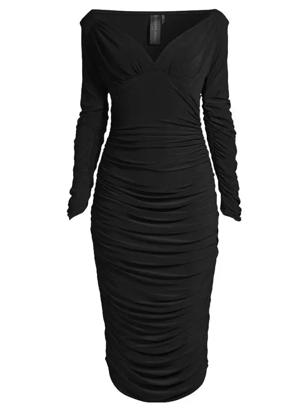 Norma Kamali Tara Long-sleeve Dress - Black