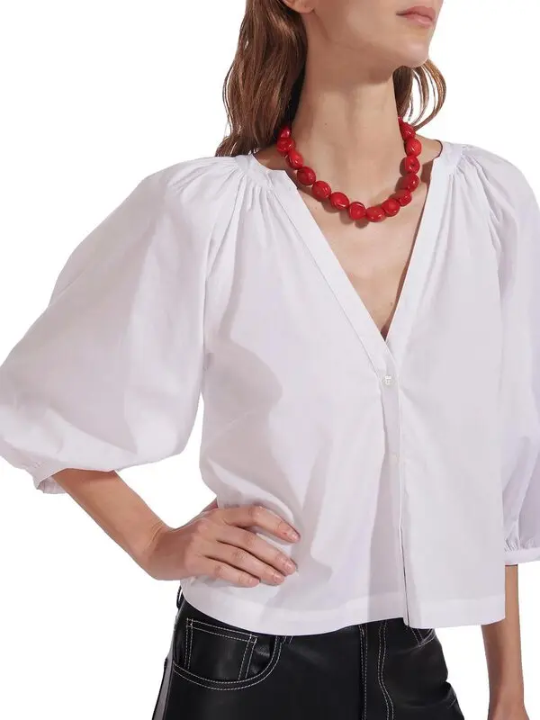 Staud Dill Poplin Top - Black