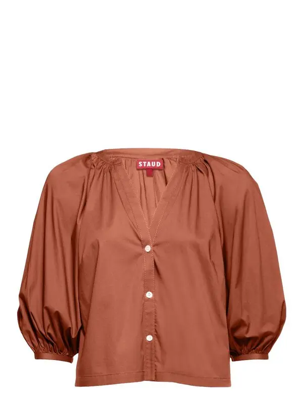 Staud Dill Poplin Top - Tan