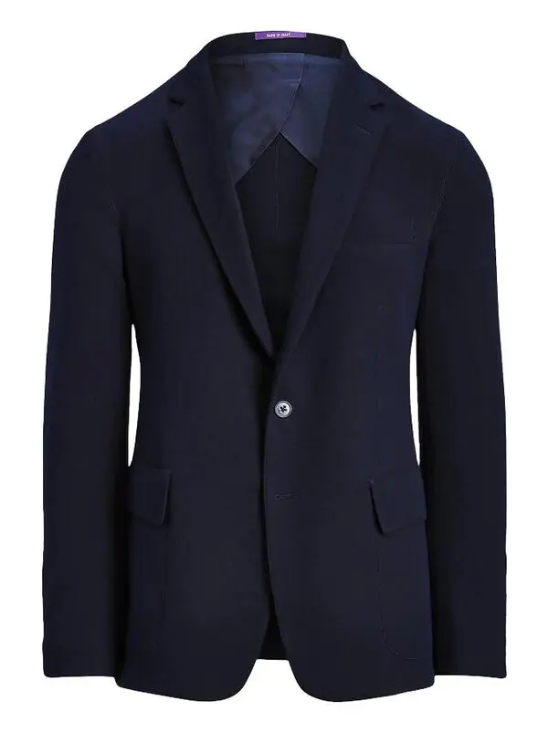 Ralph Lauren Purple Label Wool Notch Lapel Blazer - Navy