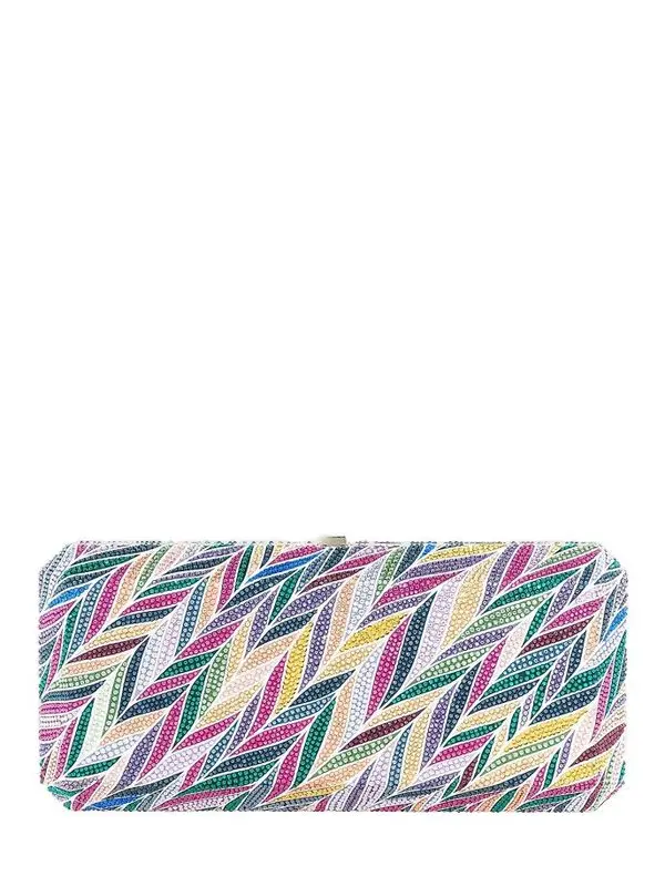 Judith Leiber Slim Rectangle Crystal Clutch - Silver Multi