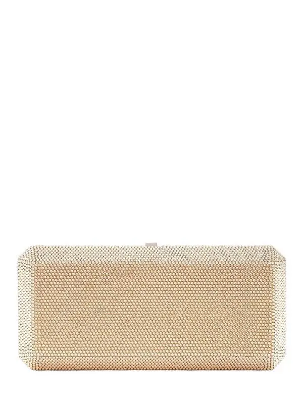 Judith Leiber Slim Rectangle Crystal Clutch - Silver Prosecco