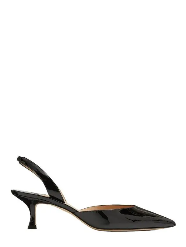 Manolo Blahnik Carolyne 50 Patent Leather Slingback Pumps - Black