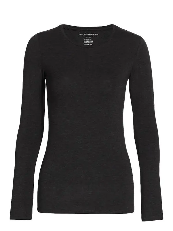 Majestic Filatures Soft Touch Long-sleeve Top - Anthracite