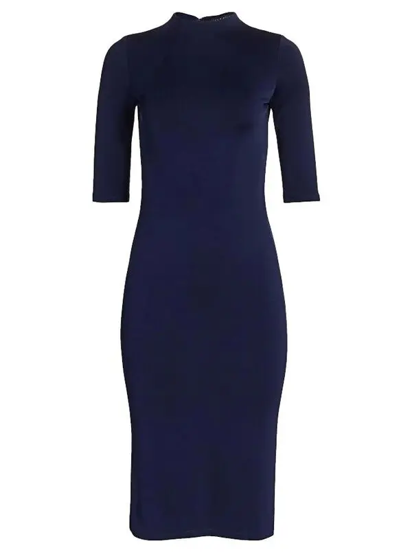 Alice + Olivia Delora Knit Bodycon Dress - Navy