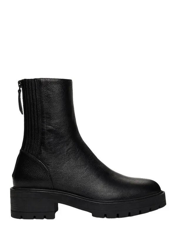 AQUAZZURA Saint Honore Leather Combat Booties - Black