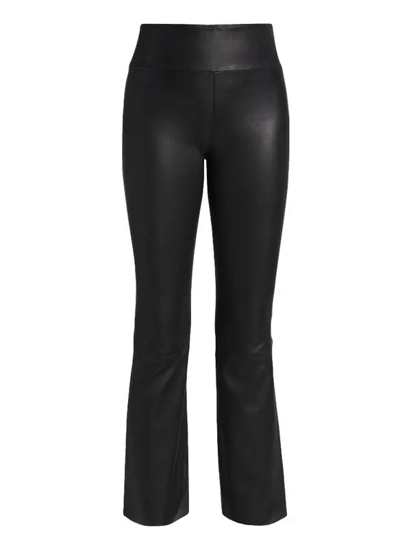 Sprwmn Leather Flare Ankle Leggings - Black