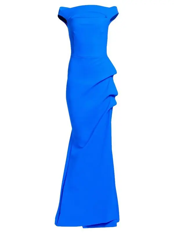 Chiara Boni La Petite Robe Melania Off-the-shoulder Gown - Cobalt