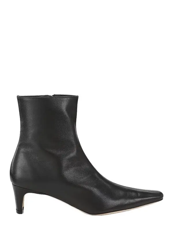 Staud Wally Leather Ankle Boots - Black