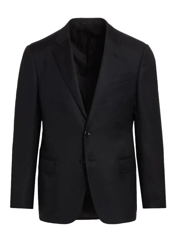 Giorgio Armani Soft Basic Wool Two-button Slim-fit Blazer - Black