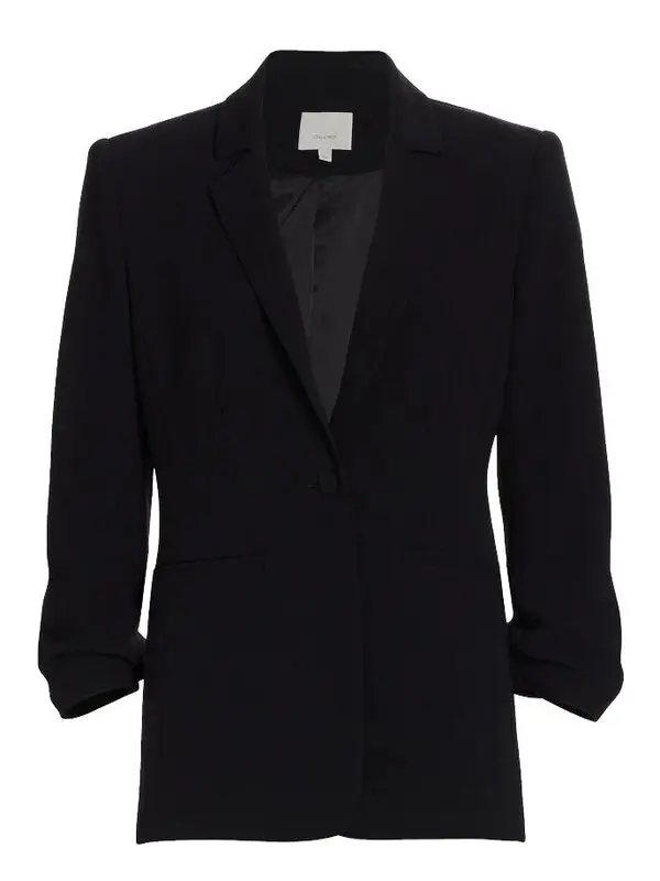 Cinq À Sept Khloe Crepe Ruched Blazer - Black
