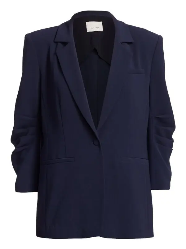 Cinq À Sept Khloe Crepe Ruched Blazer - Navy