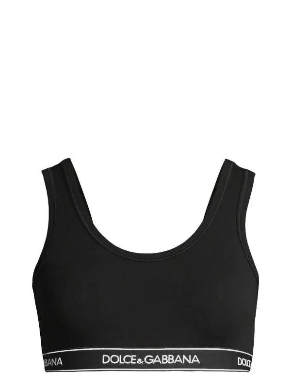 Dolce & Gabbana Logo Band Sports Bra - Black