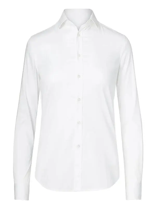 Ralph Lauren Iconic Style Charmain Stretch Sateen Shirt - White