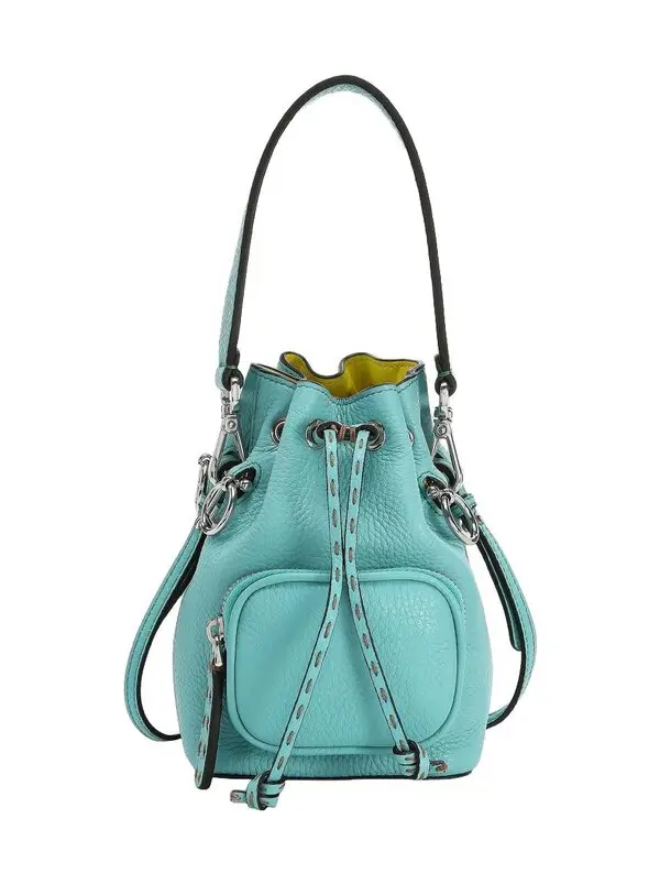 Fendi Mini Mon Tresor Leather Bucket Bag - Lagoon