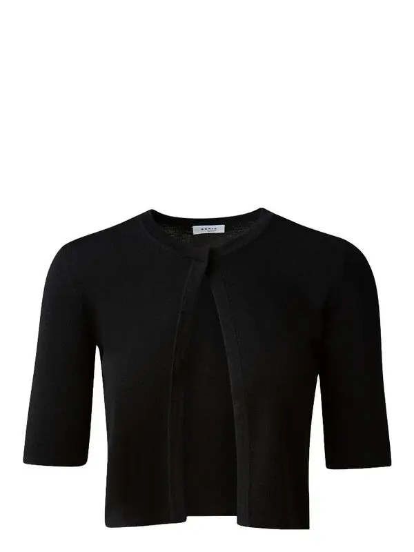 Akris Elements Wool Cropped Cardigan - Black