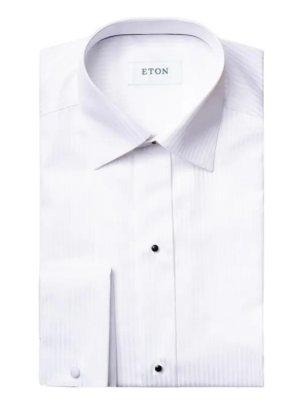 Eton Contemporary-fit Satin Stripe Dress Shirt - White