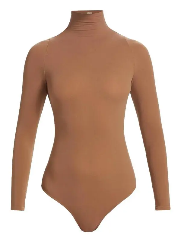 Commando Ballet Mockneck Long-sleeve Bodysuit - Cocoa