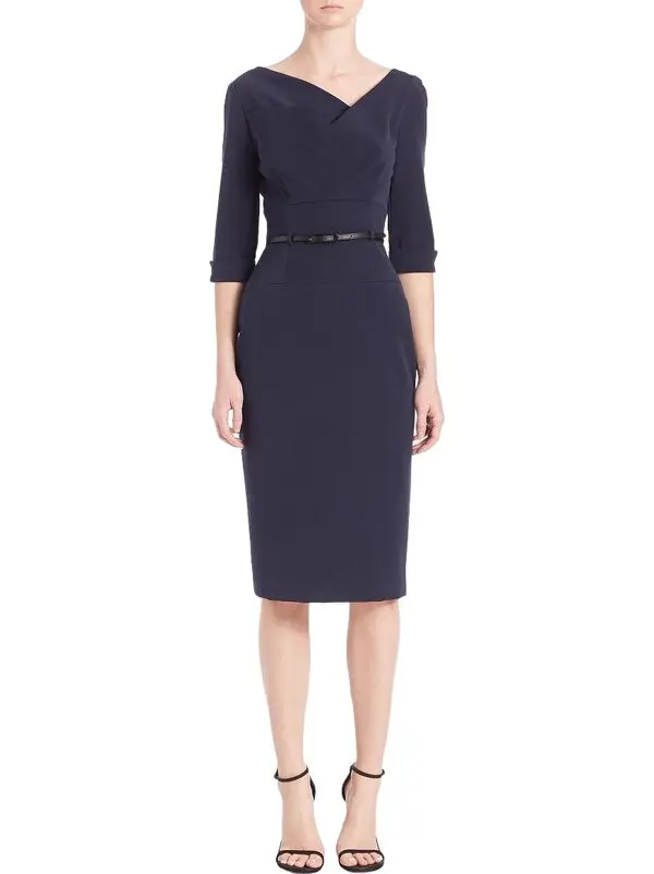 Black Halo Jackie O Three-quarter Sleeve Dress - Eclipse