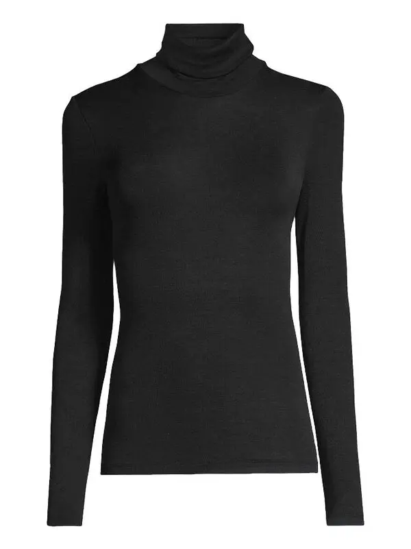 Hanro Wool & Silk Turtleneck Pullover - Black