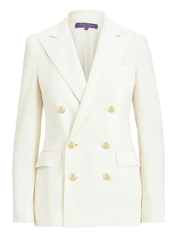 Ralph Lauren Iconic Style Camden Double-breasted Blazer - Cream