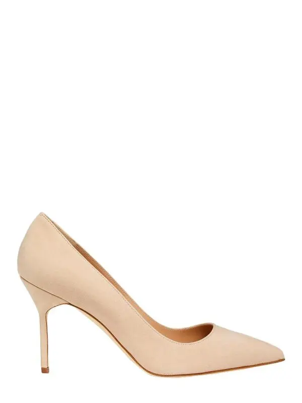Manolo Blahnik Bb 90mm Suede Pumps - Beige