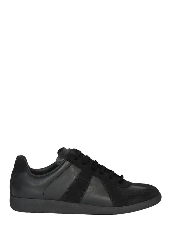 MAISON MARGIELA Replica Leather & Suede Low-top Sneakers - Black