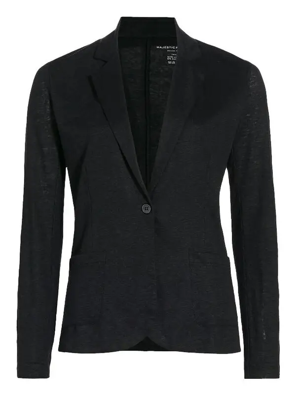 Majestic Filatures Stretch Linen Blazer - Noir