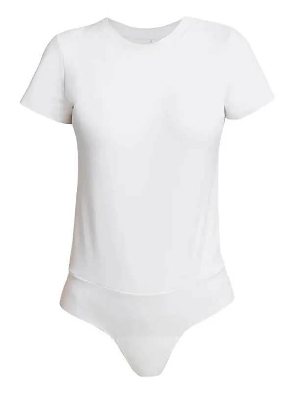 Commando Essential Cotton Crewneck Tee Bodysuit - White