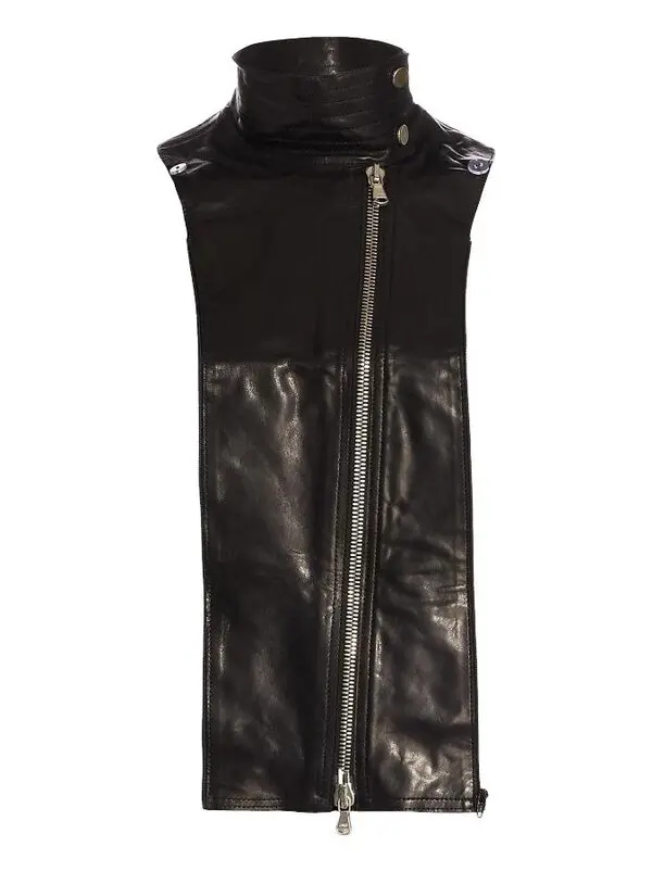 Veronica Beard Moto Leather Dickey - Black