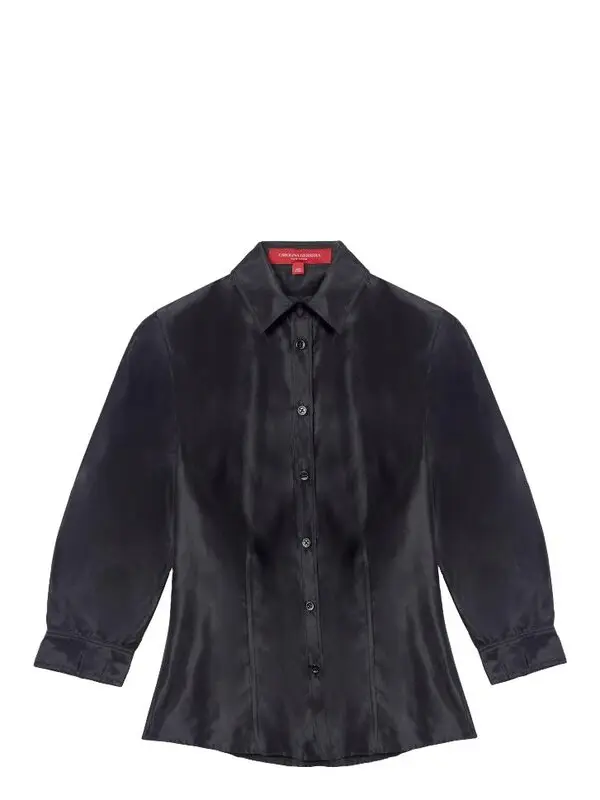 Carolina Herrera Signature Taffeta Blouse - Black