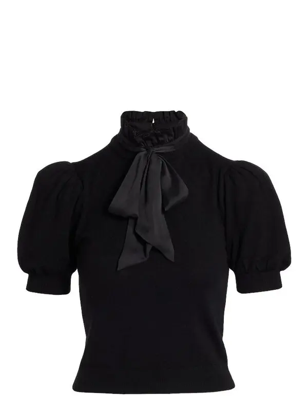 Alice + Olivia Chase Puff-sleevetop - Black