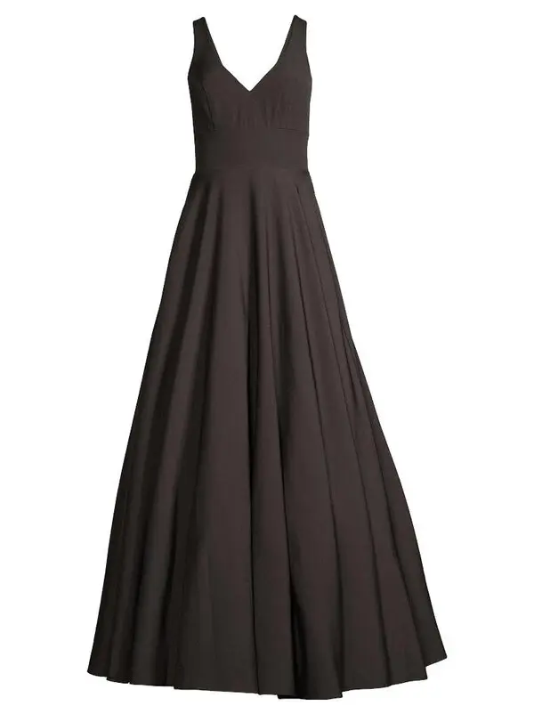 Mac Duggal Tailored V-neck Ballgown - White