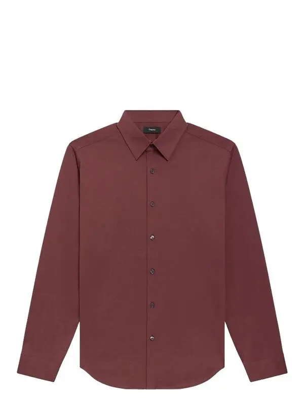 Theory Sylvain Structure Knit Shirt - Deep Auburn
