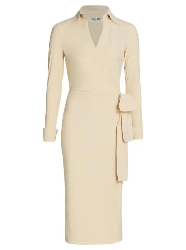 Chiara Boni La Petite Robe Kamala Matte Jersey Wrap Dress - Desert