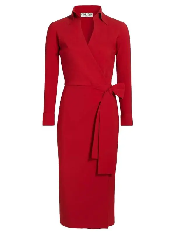 Chiara Boni La Petite Robe Kamala Matte Jersey Wrap Dress - Scarlet