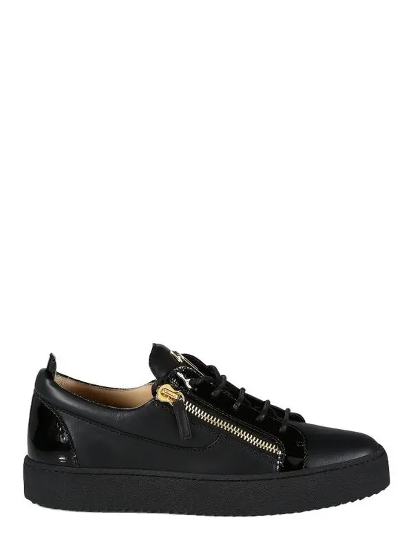 GIUSEPPE ZANOTTI Briel Side Zip Leather Low-top Sneakers - Nero
