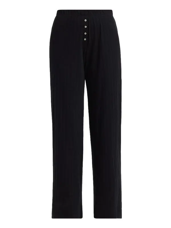 LESET Boxer Rib-knit Pants - Black