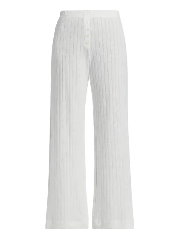 LESET Boxer Rib-knit Pants - White