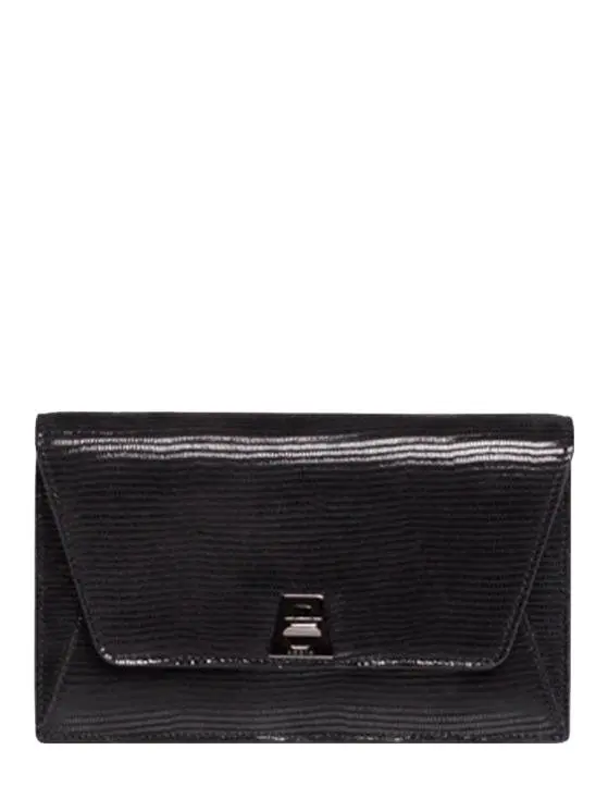 Akris Anouk Envelope Patent Leather Crossbody Bag - Black