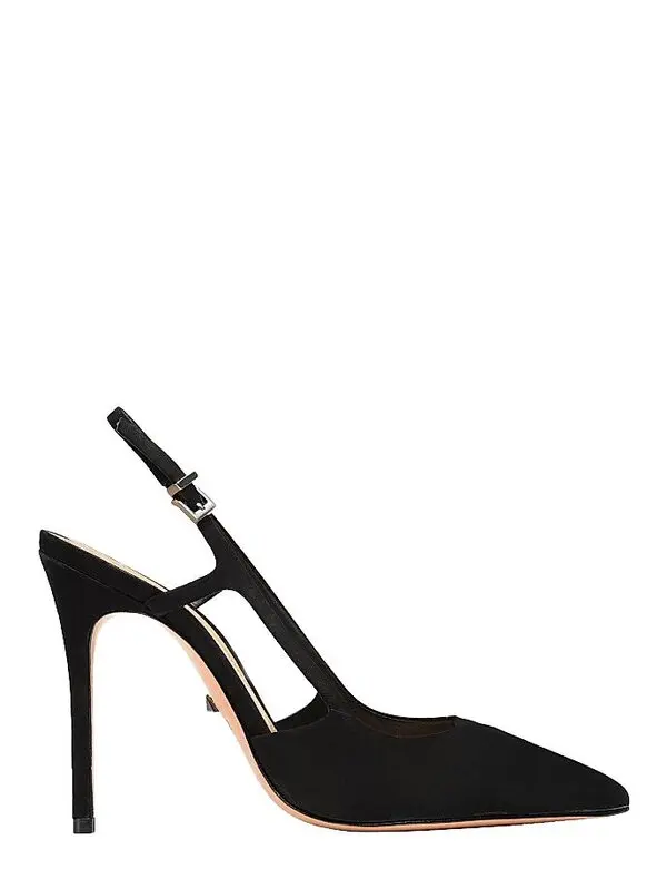 Schutz Boris 75mm Suede Slingback Pumps - Black