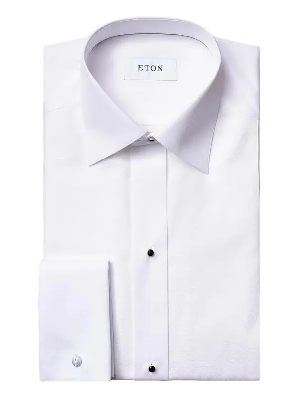 Eton Contemporary-fit Piqué Bib Dress Shirt - White