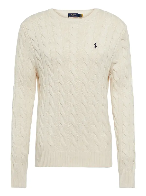 Polo Ralph Lauren Cotton Cable Knit Sweater - Neutrals