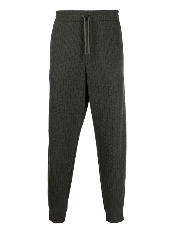 Giorgio Armani Ribbed Side-stripe Trousers - Green